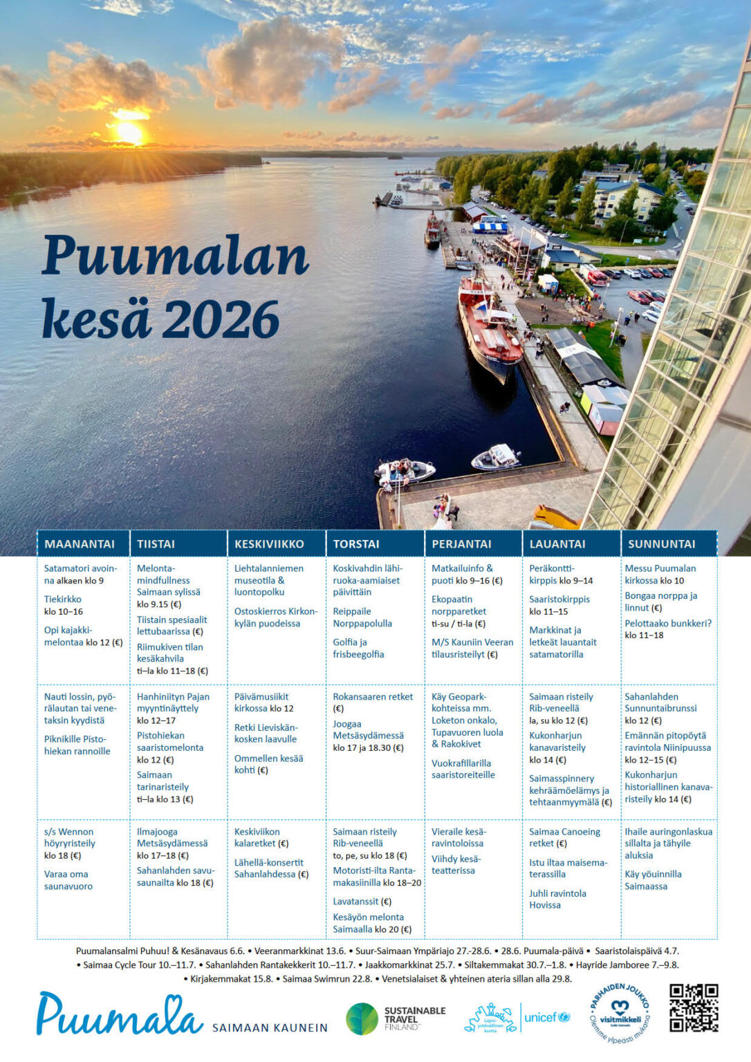 Puumalan kesän 2026 viikko-ohjelma | Puumala